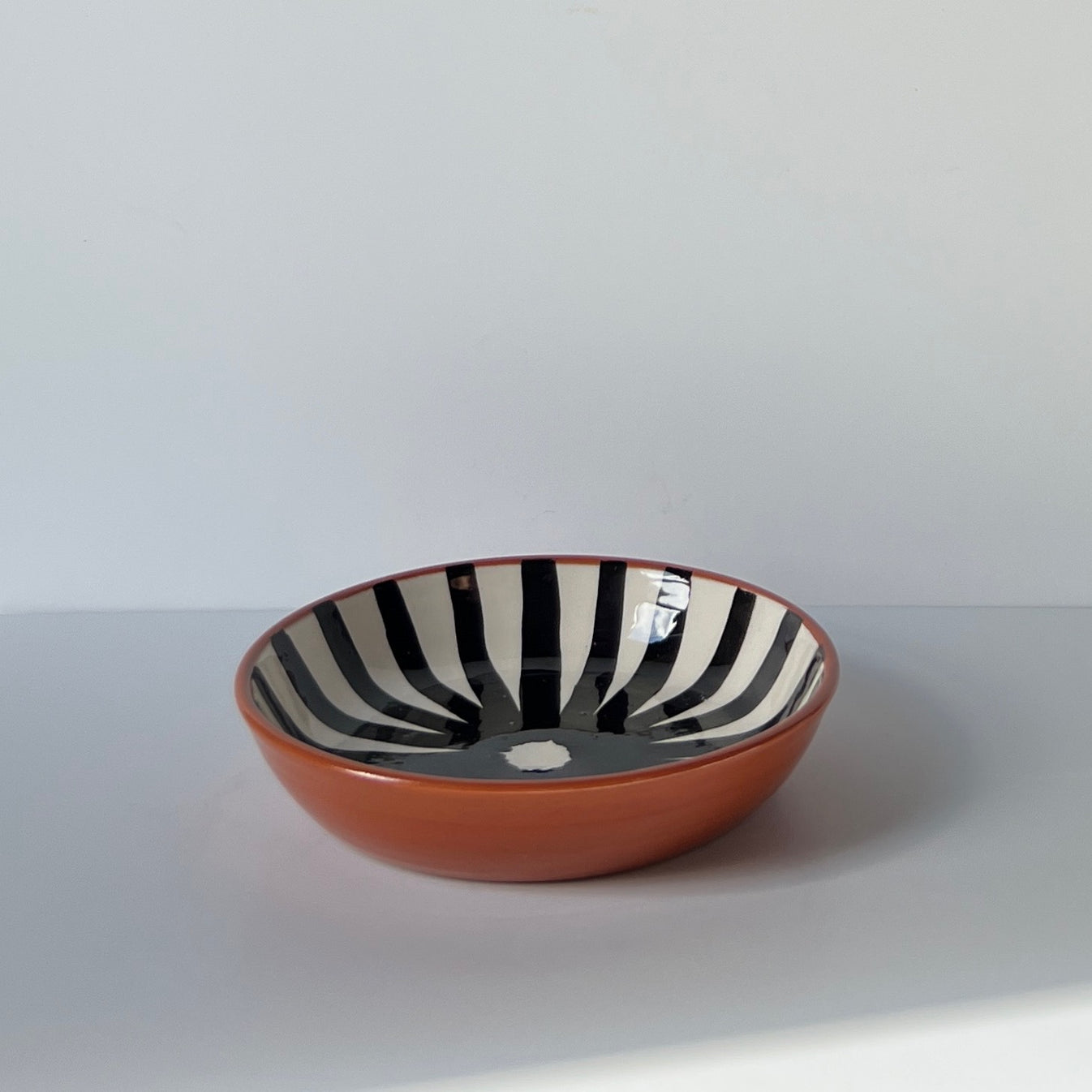 Terracotta bowl in ray, dash and stripe designs | Plum & Belle